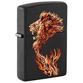 Zippo|Zippo CI400225 218 Fire Lion Black Matte Windproof Lighter|Zippo UAE